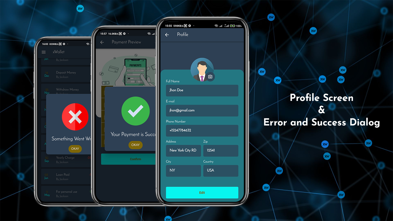 XWallet - Online Payment Gateway Flutter App UI Kit by AppDevsX | CodeCanyon